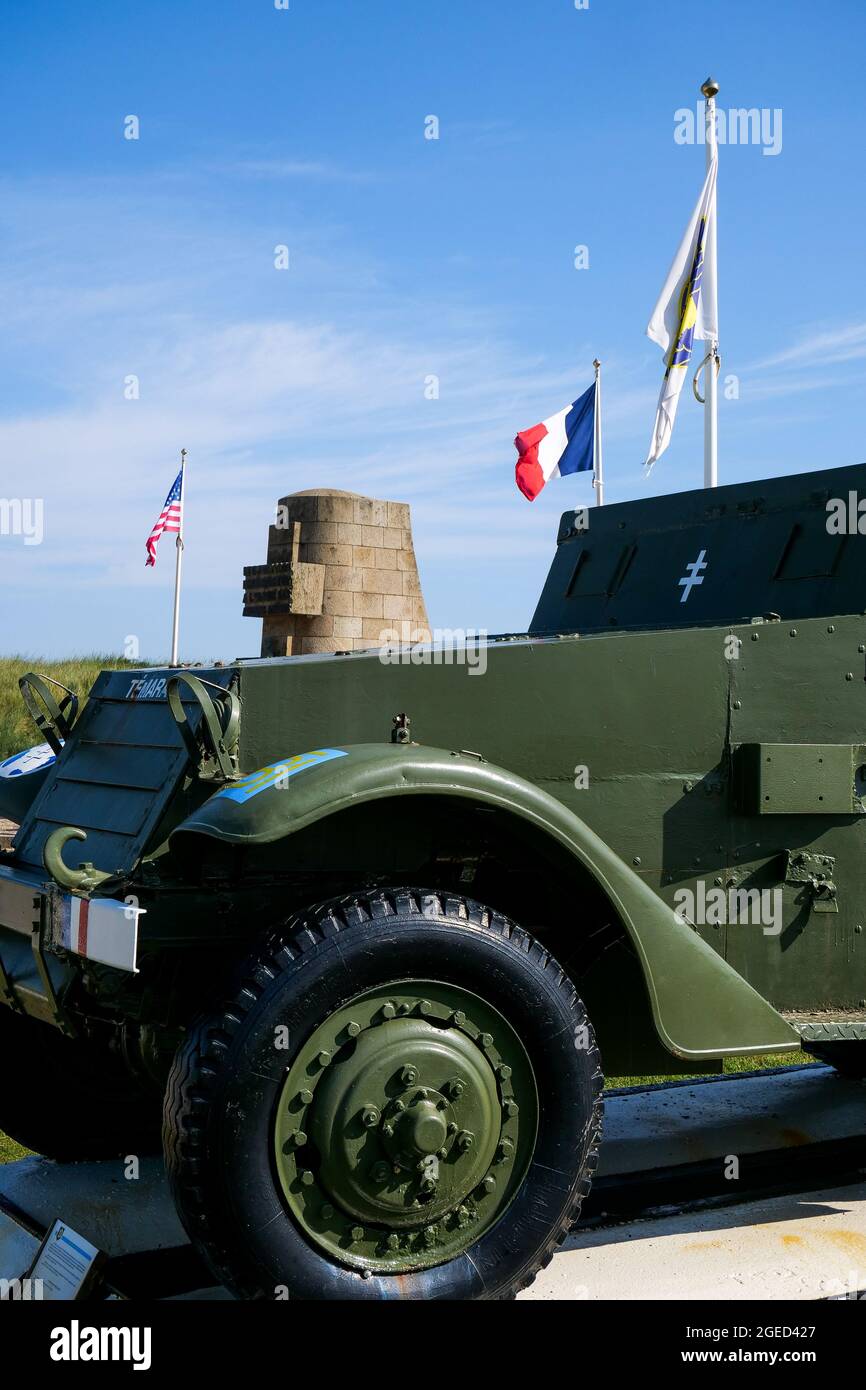 Half-track, 2nd French Armored Division Landings Monument, Manche ...