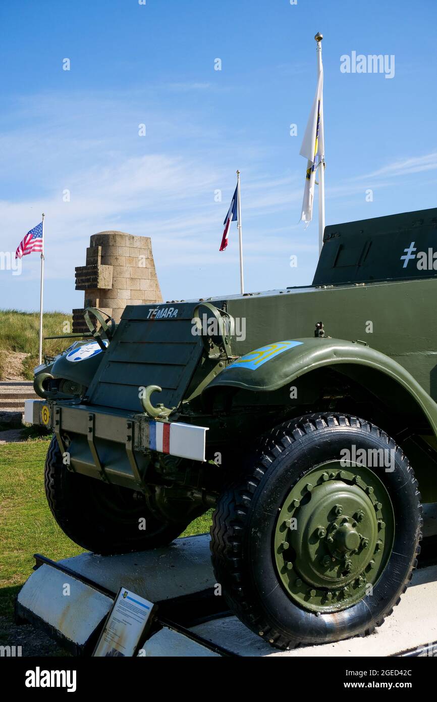 Half-track, 2nd French Armored Division Landings Monument, Manche ...
