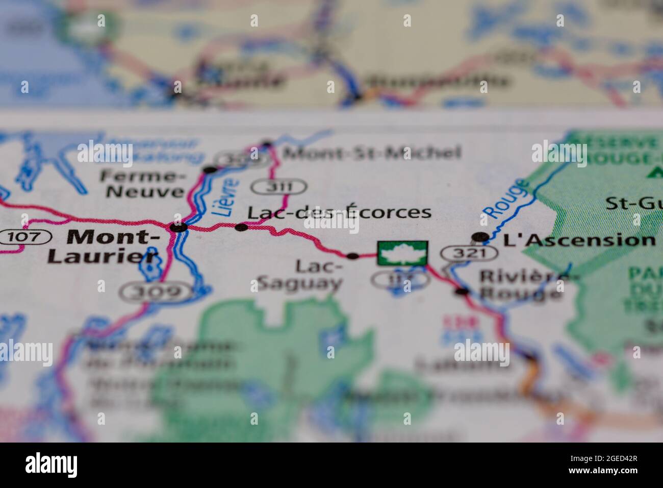 Map of lac des ecorces hi-res stock photography and images - Alamy