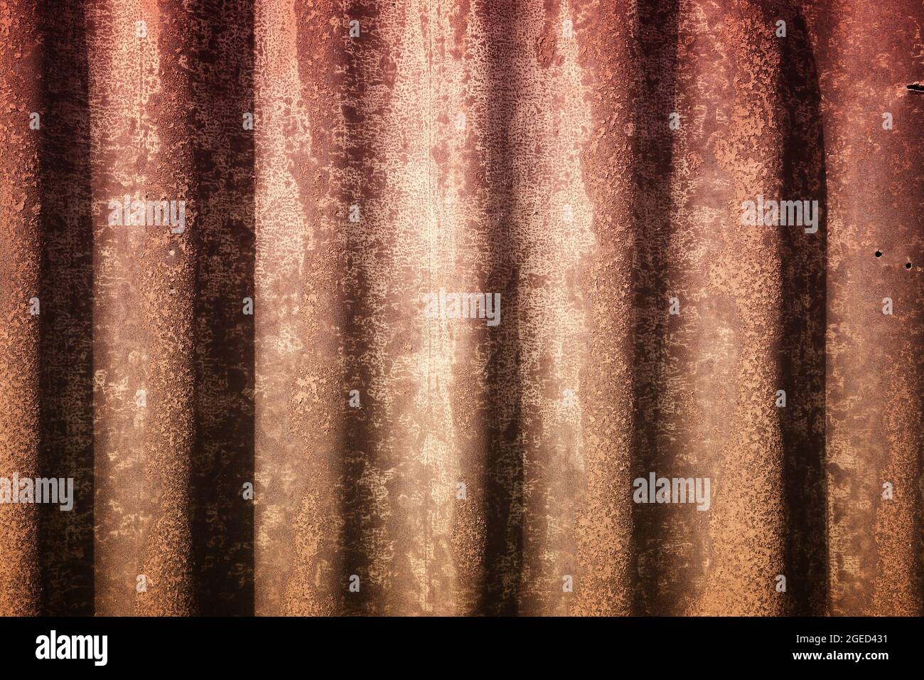 Metal background - retro style grungy corrugated steel tin texture ...