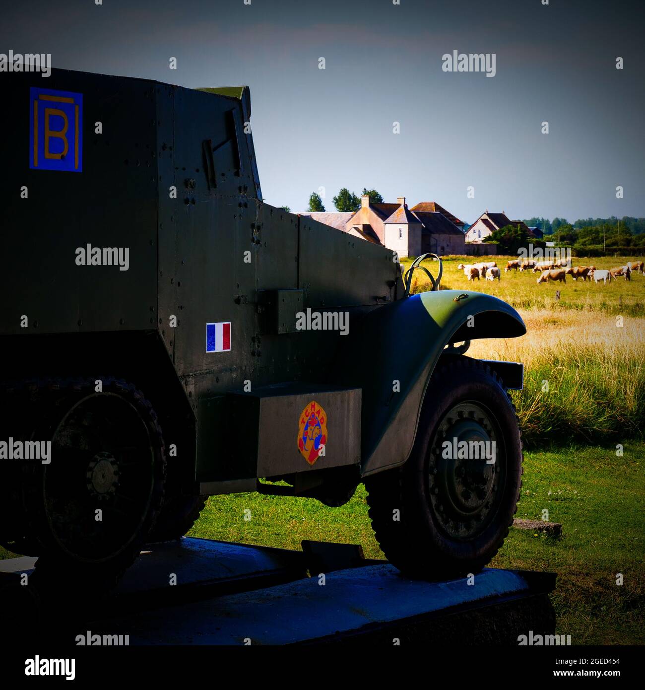 Half-track, 2nd French Armored Division Landings Monument, Manche ...
