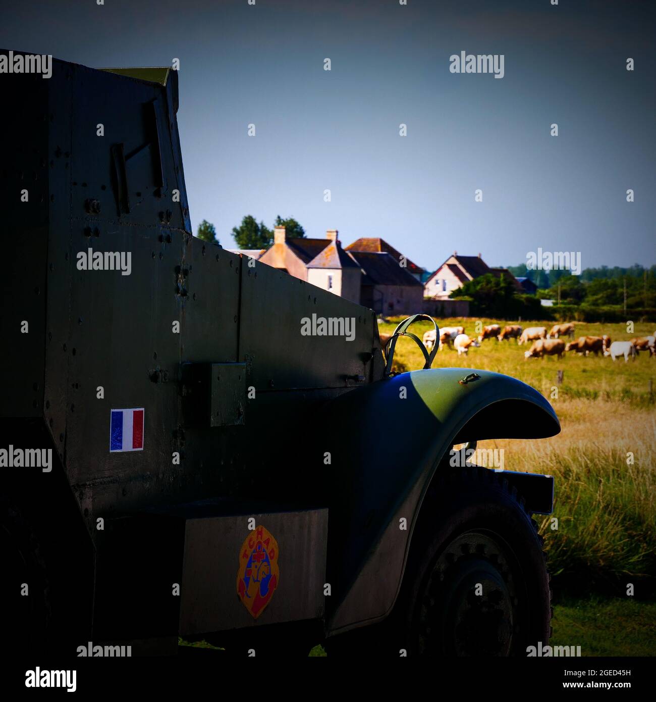 Half-track, 2nd French Armored Division Landings Monument, Manche ...
