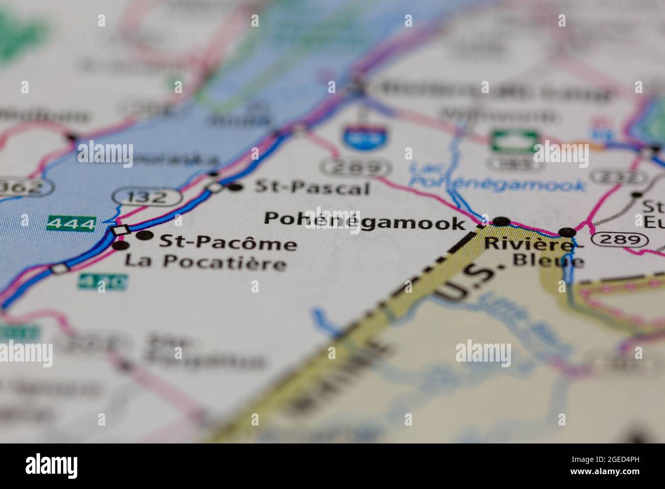 Pohenegamook map hi-res stock photography and images - Alamy