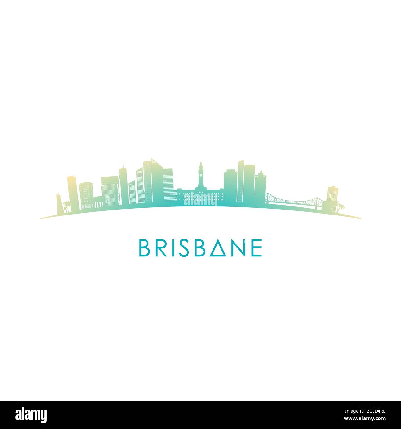 Brisbane, Australia skyline silhouette red vector design on white ...