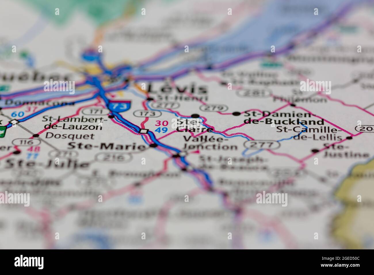 Map of ste claire quebec hi-res stock photography and images - Alamy