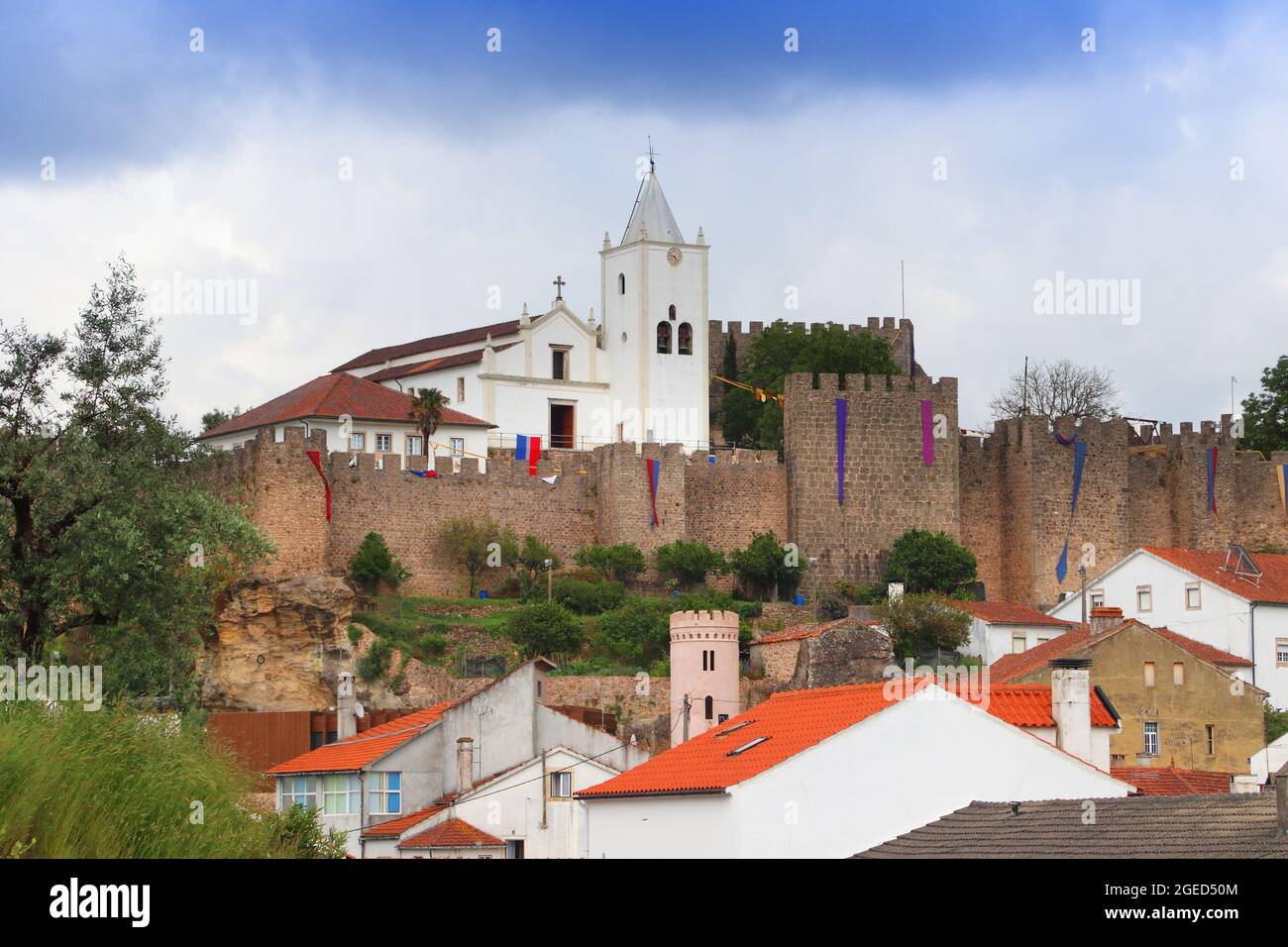 Penela, Portugal - town with medieval castle on the hill Stock Photo ...