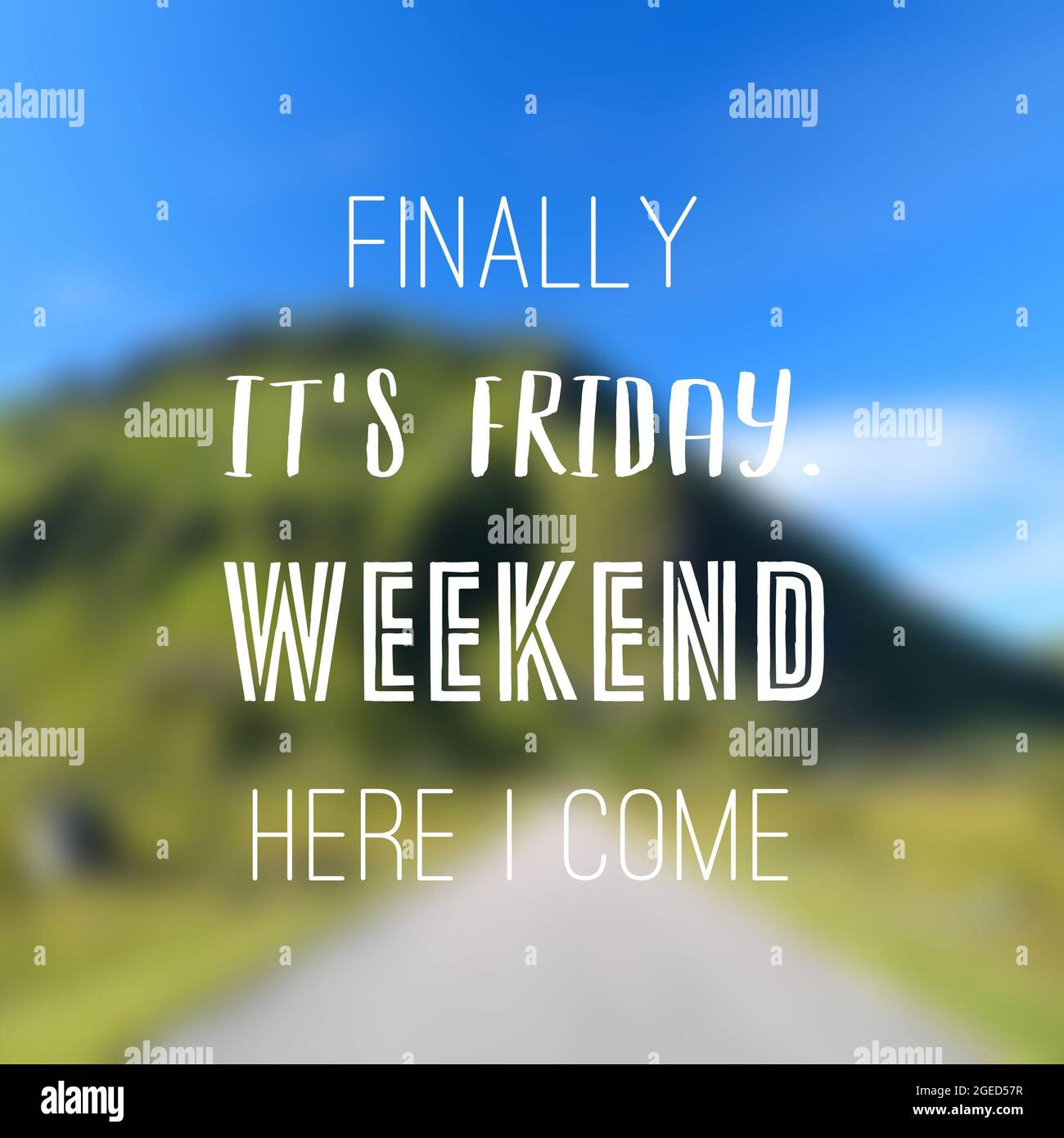 Friday and weekend enjoyment. Social media motivational poster Stock ...