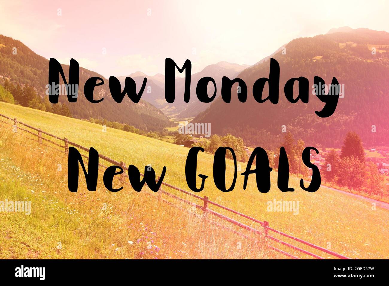 New Monday, new goals. Startup motivational text poster. Success ...