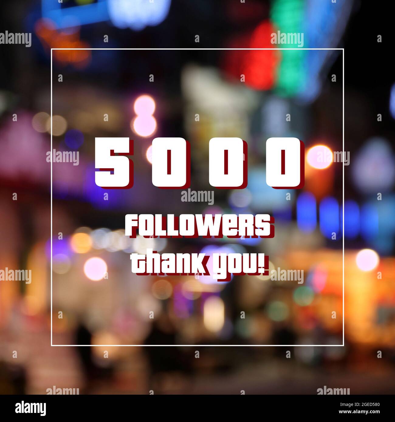 5000 followers. Social media follower milestone. Thank you sign Stock ...