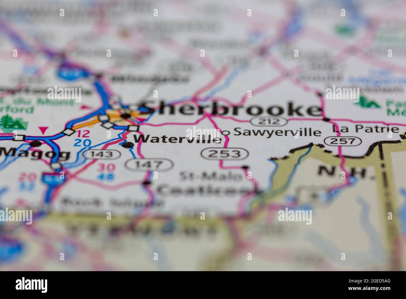 Waterville Quebec Canada shown on a road map or Geography map Stock ...