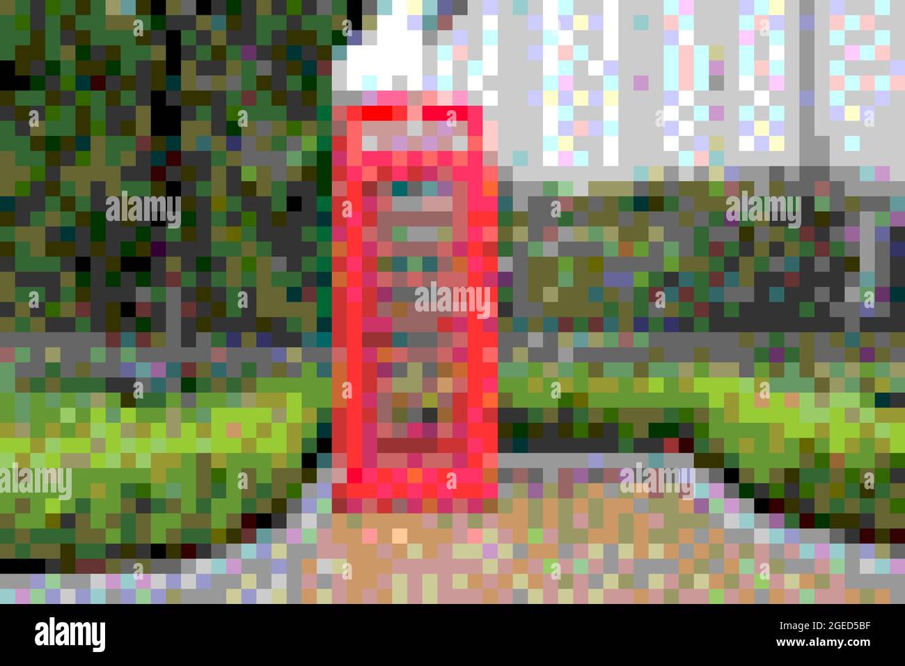 Pixel art 8-bit style graphics. London street view - red telephone ...