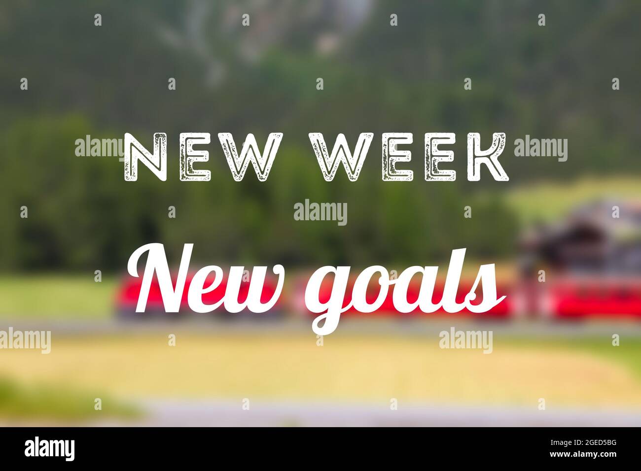 New week, new goals. Workplace motivational text poster. Success ...