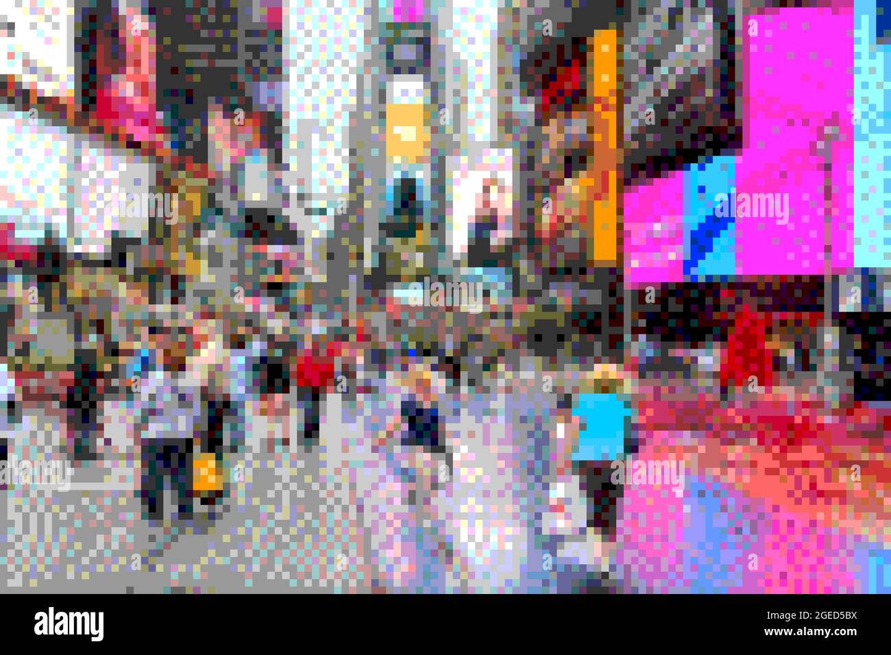 Pixel art 8-bit style graphics. New York City - Times Square Stock ...