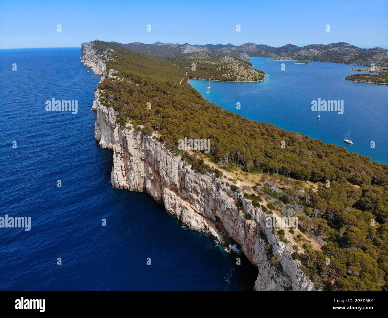 Croatia landscape. Cliffs of Telascica Nature Park protected natural ...