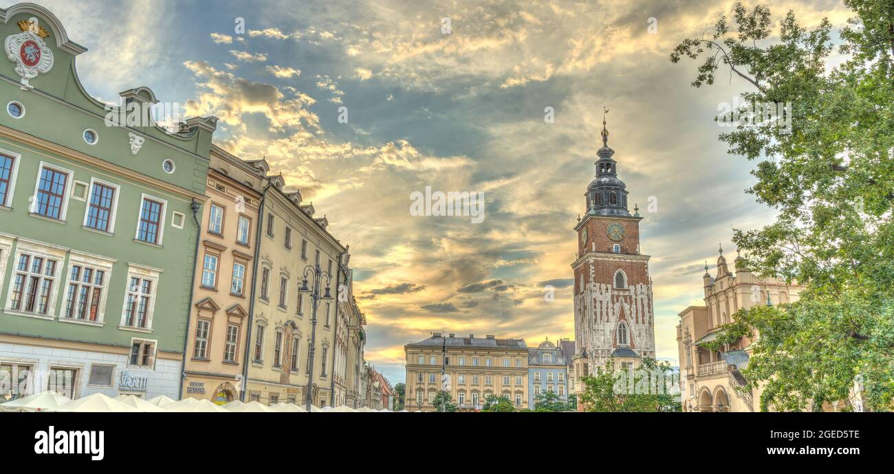 Krakow Old Town in sunny weather, HDR Image Stock Photo - Alamy