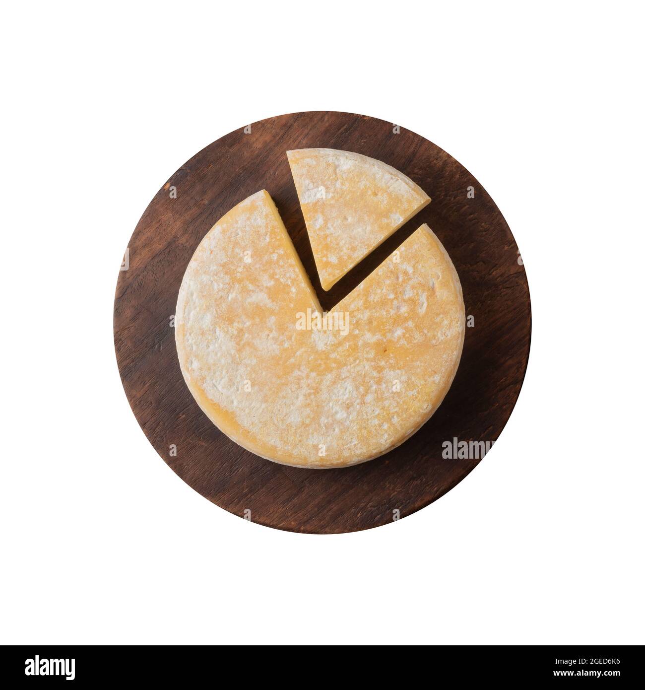 Artisanal Canastra cheese from Minas Gerais, Brazil isolated over white ...