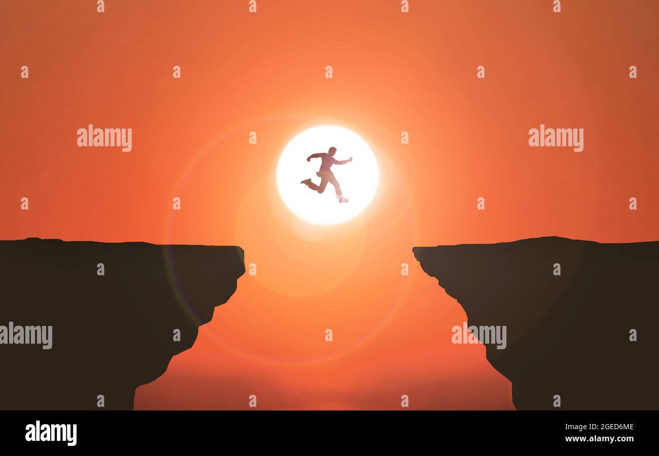 Sun jumping silhouette hi-res stock photography and images - Alamy