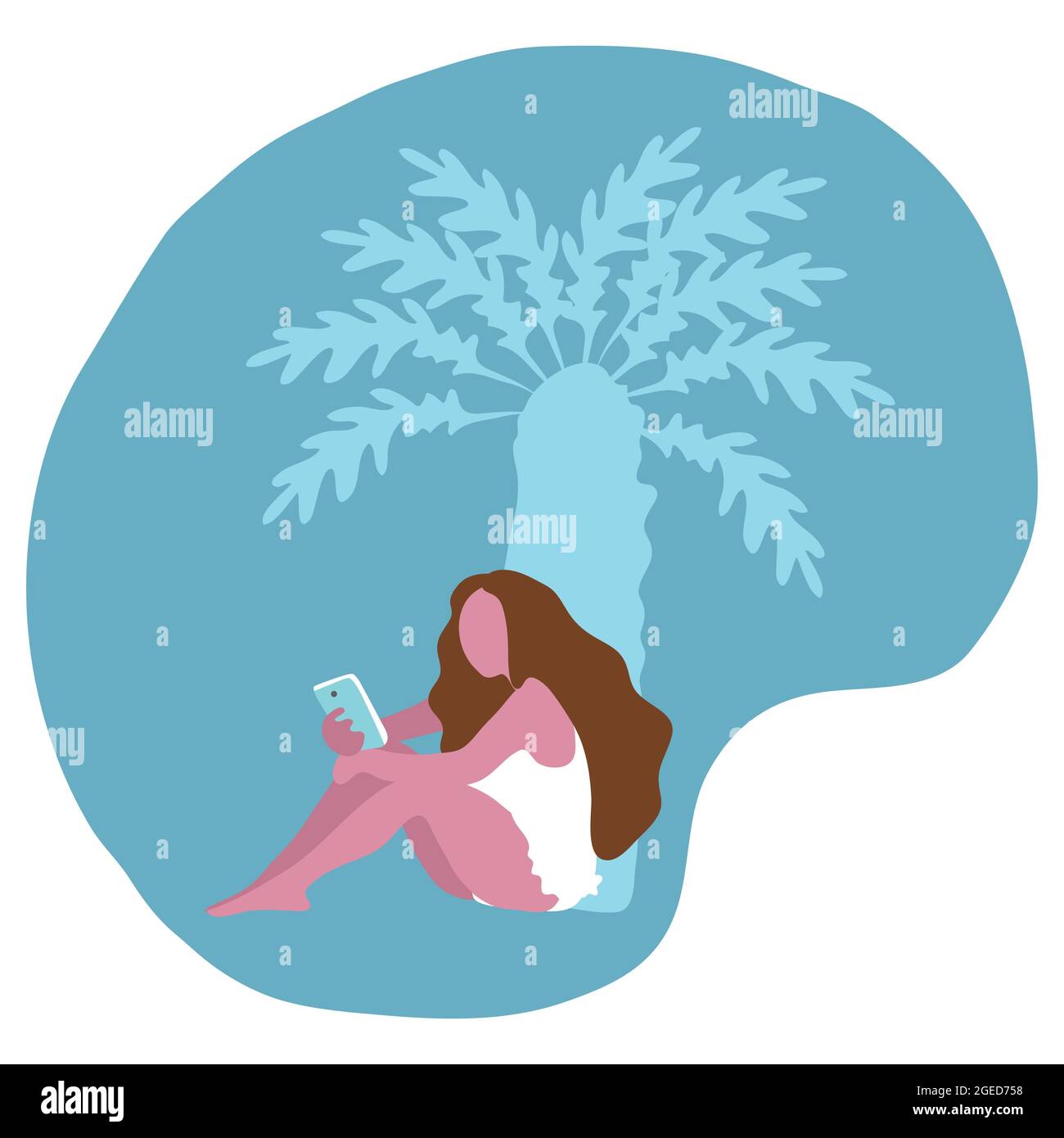 Smart phone texting woman Stock Vector Images - Alamy