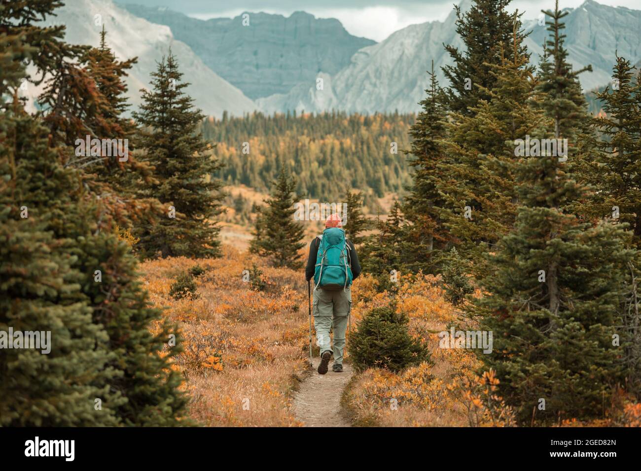 Hike in the autumn mountains. Fall season theme Stock Photo - Alamy