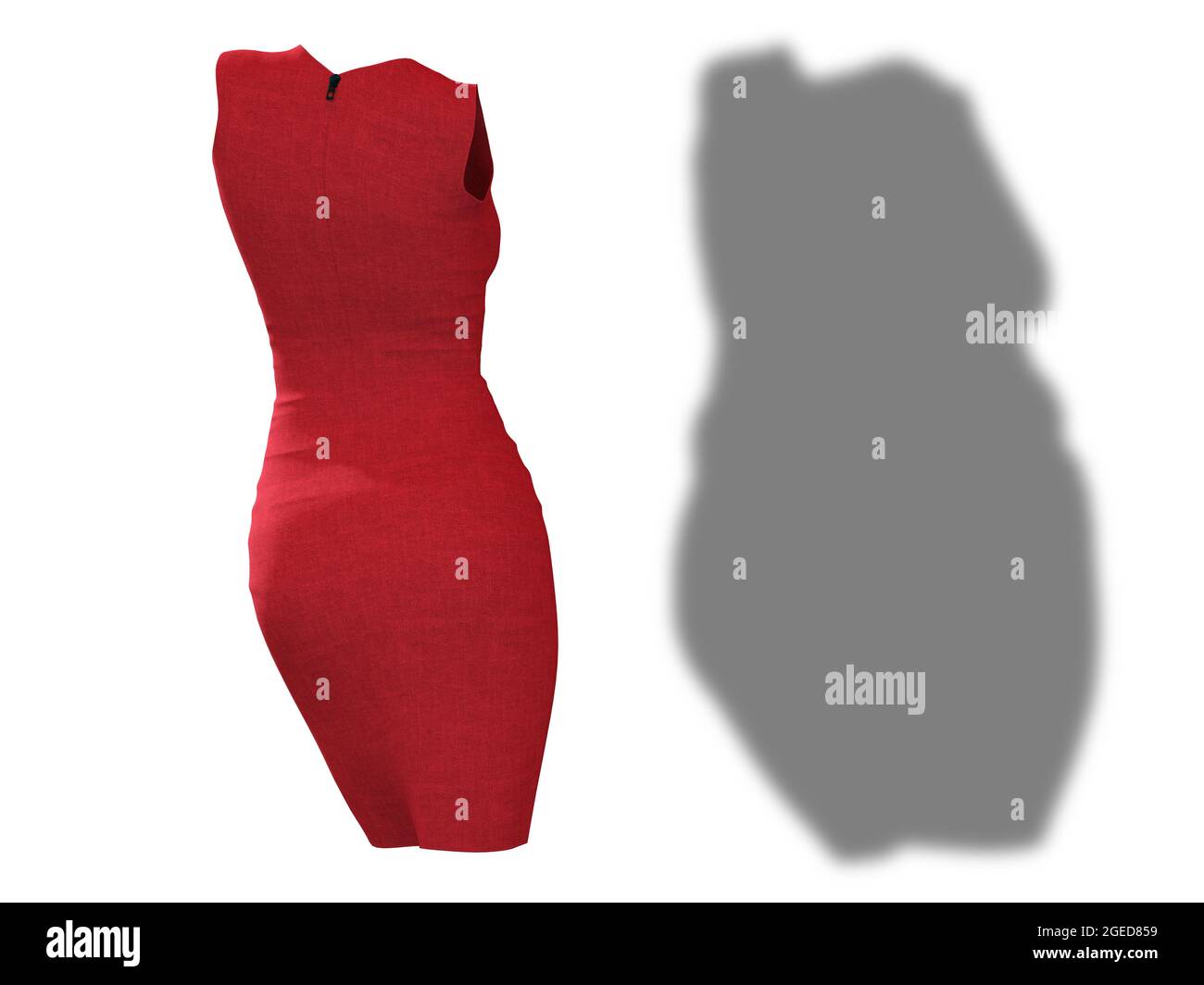 Conceptual fat overweight obese shadow female dress outfit vs slim fit ...