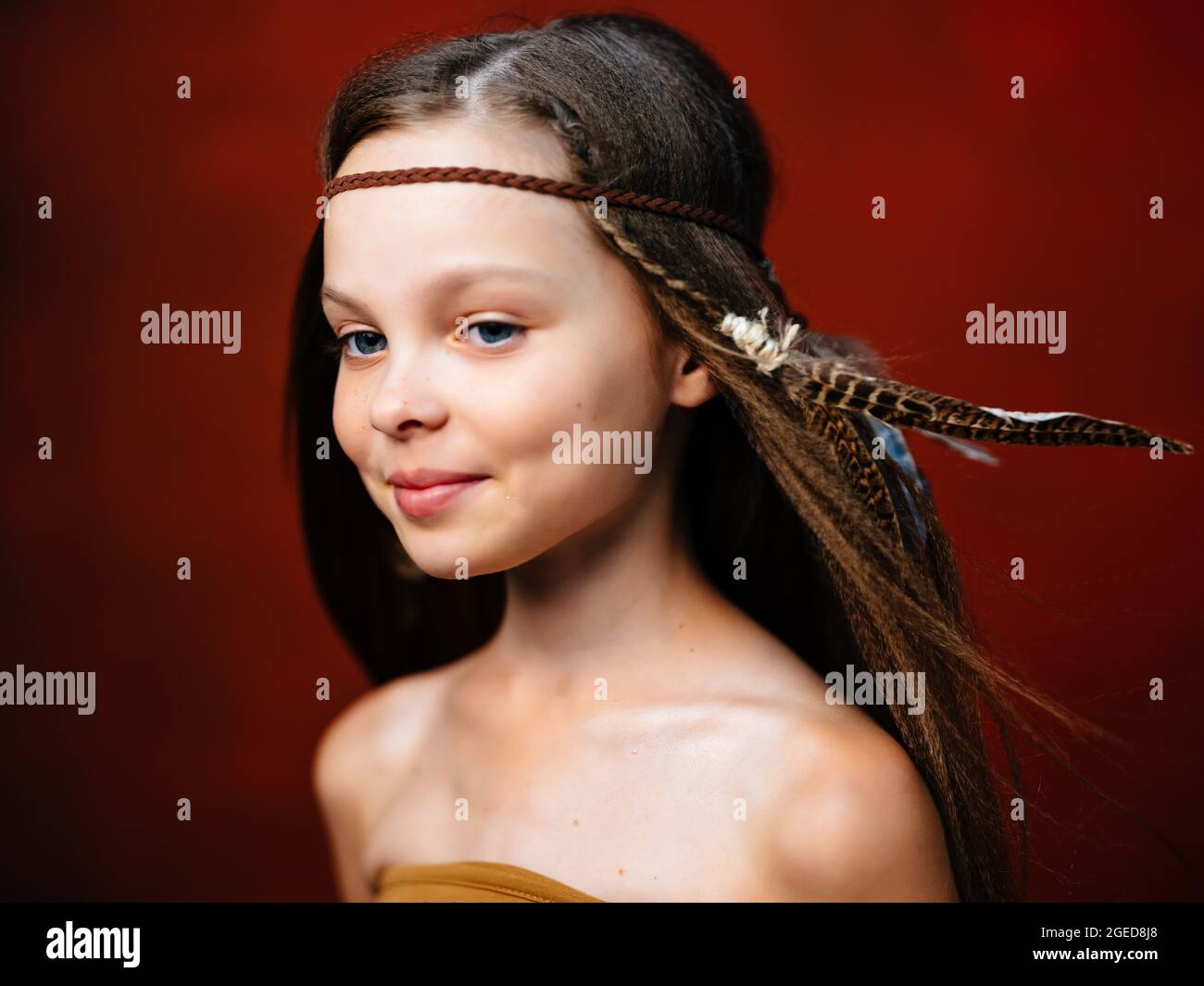 cheerful girl indigenous american fashion makeup Stock Photo - Alamy