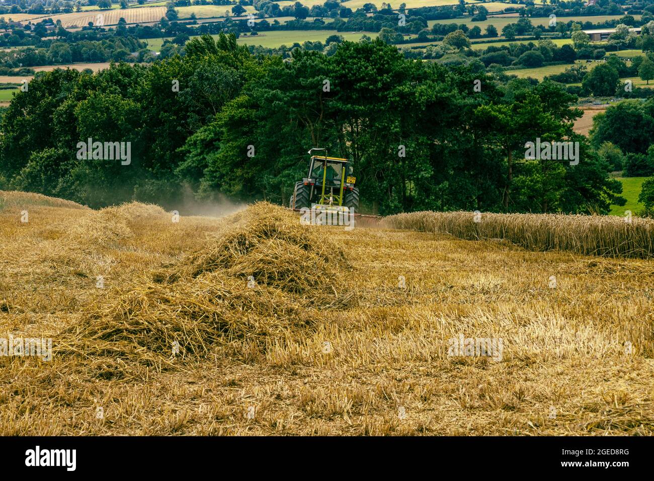 Hay making in August Stock Photo - Alamy