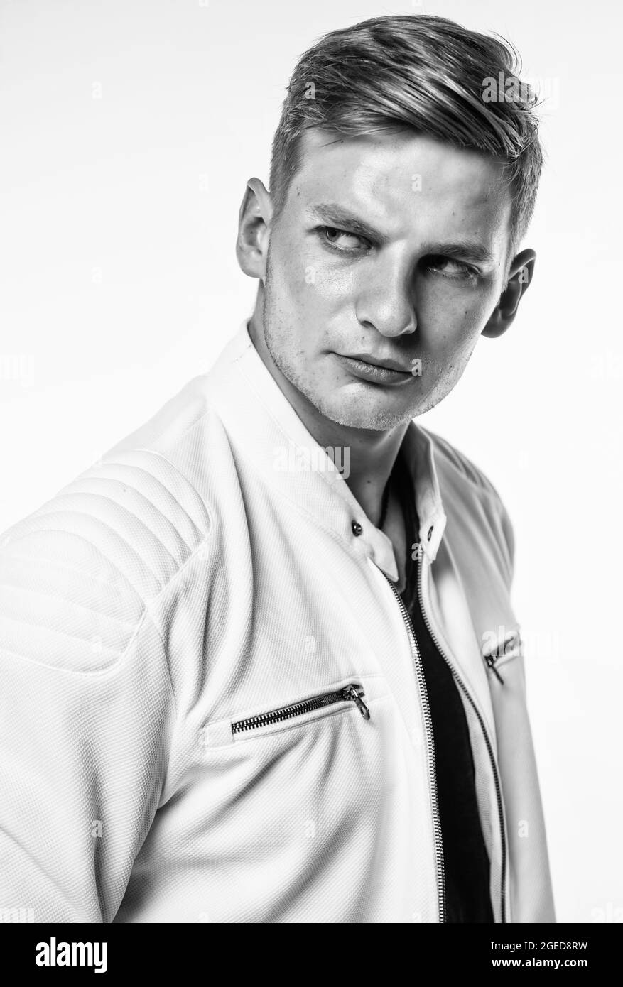 Man skincare healthcare clean Black and White Stock Photos & Images - Alamy