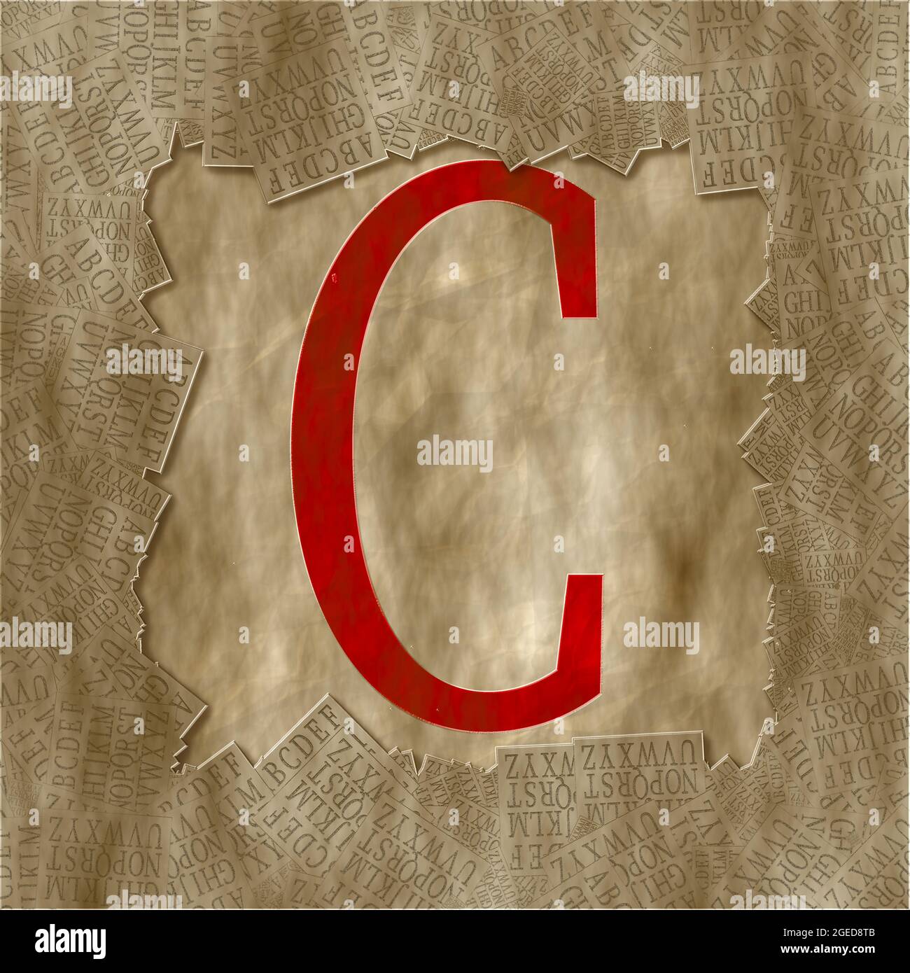 Monogram of uppercase character C , Design: framed Stock Photo - Alamy