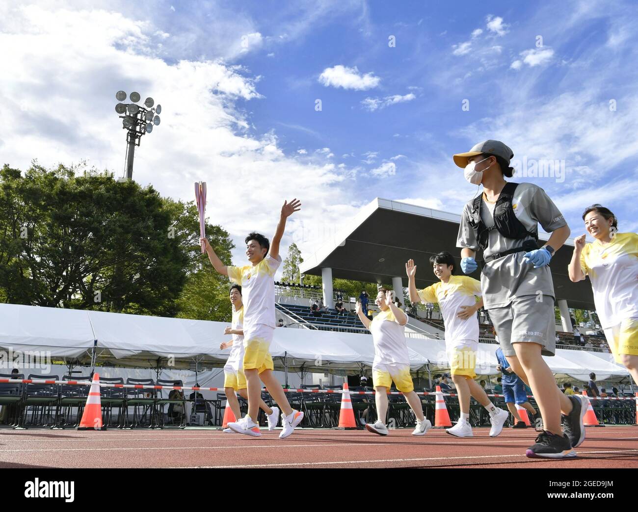 19th August 2021, Japan. The Tokyo Paralympics torch relay takes place ...