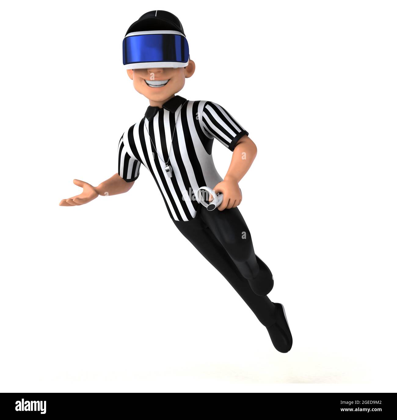 Fun 3D Illustration of a referee with a VR Helmet Stock Photo - Alamy