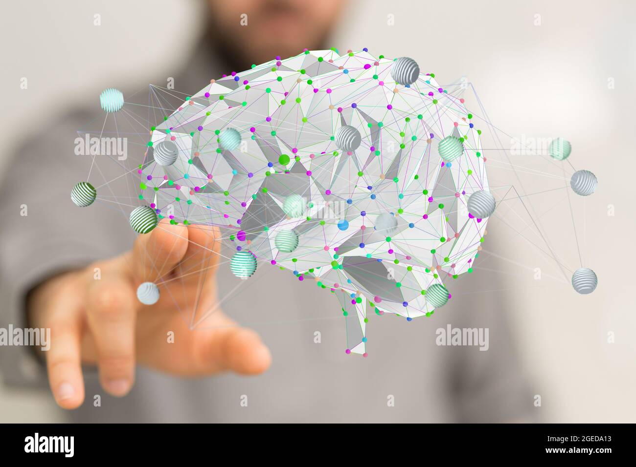 Human brain illustration - idea symbol Stock Photo - Alamy