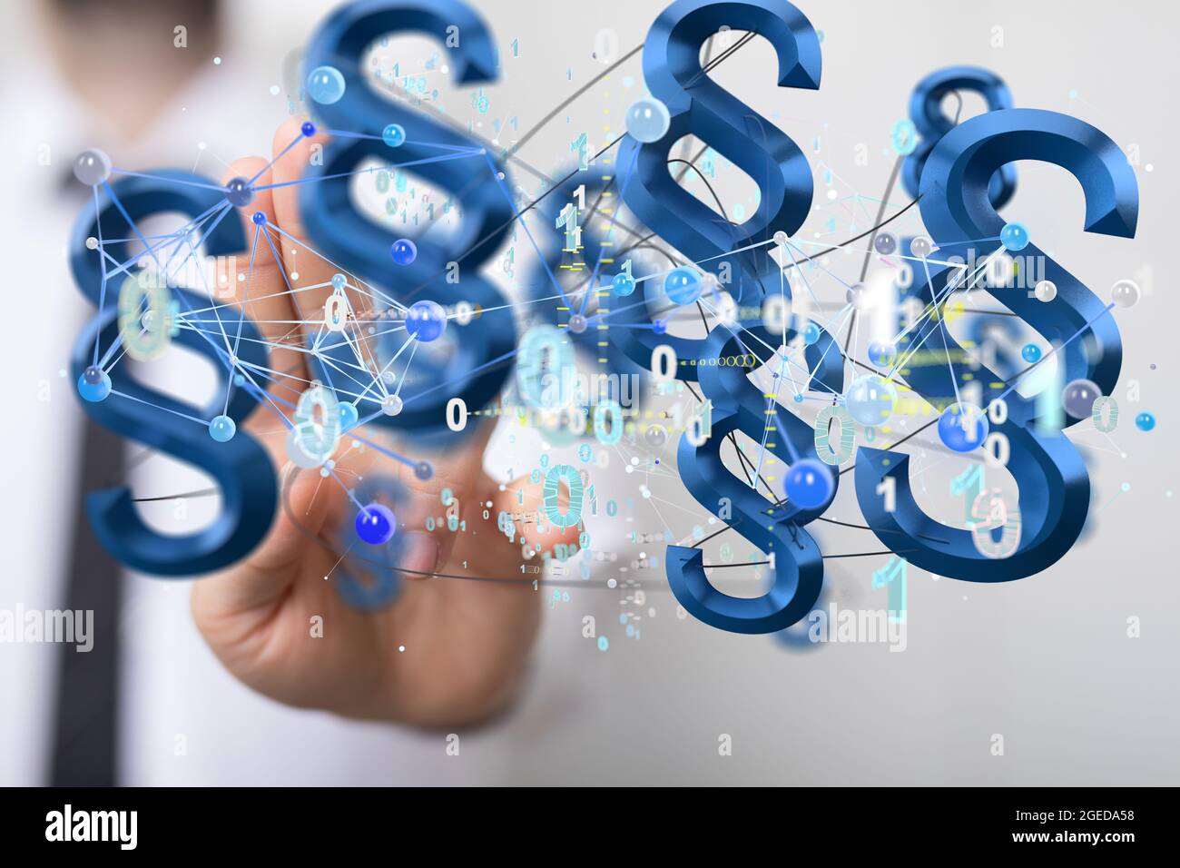 3D rendering of digital paragraph law symbols Stock Photo - Alamy