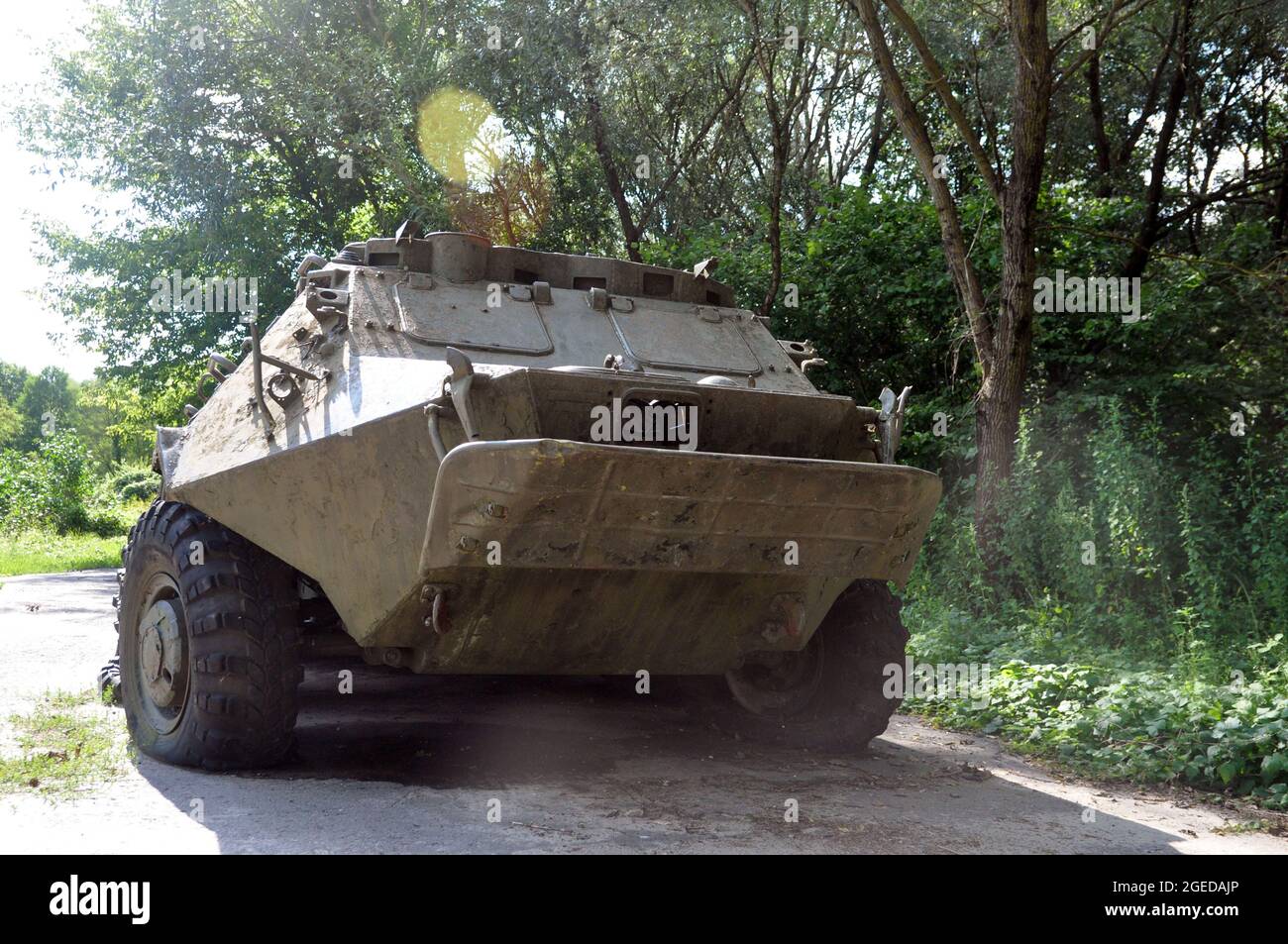 Soviet amphibious armored personnel carrier, BTR-60P. Destroyed ...