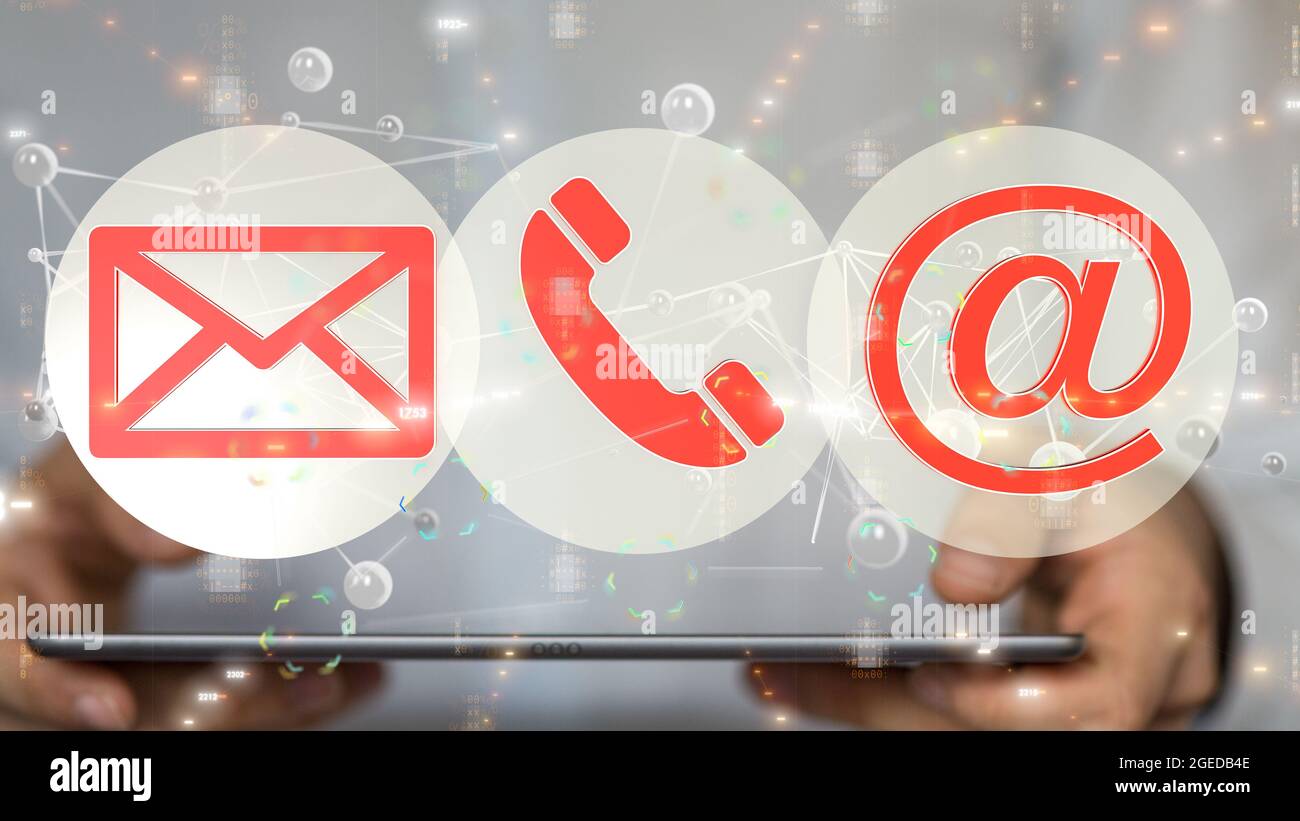 Digital illustration of an email inbox electronic communication ...