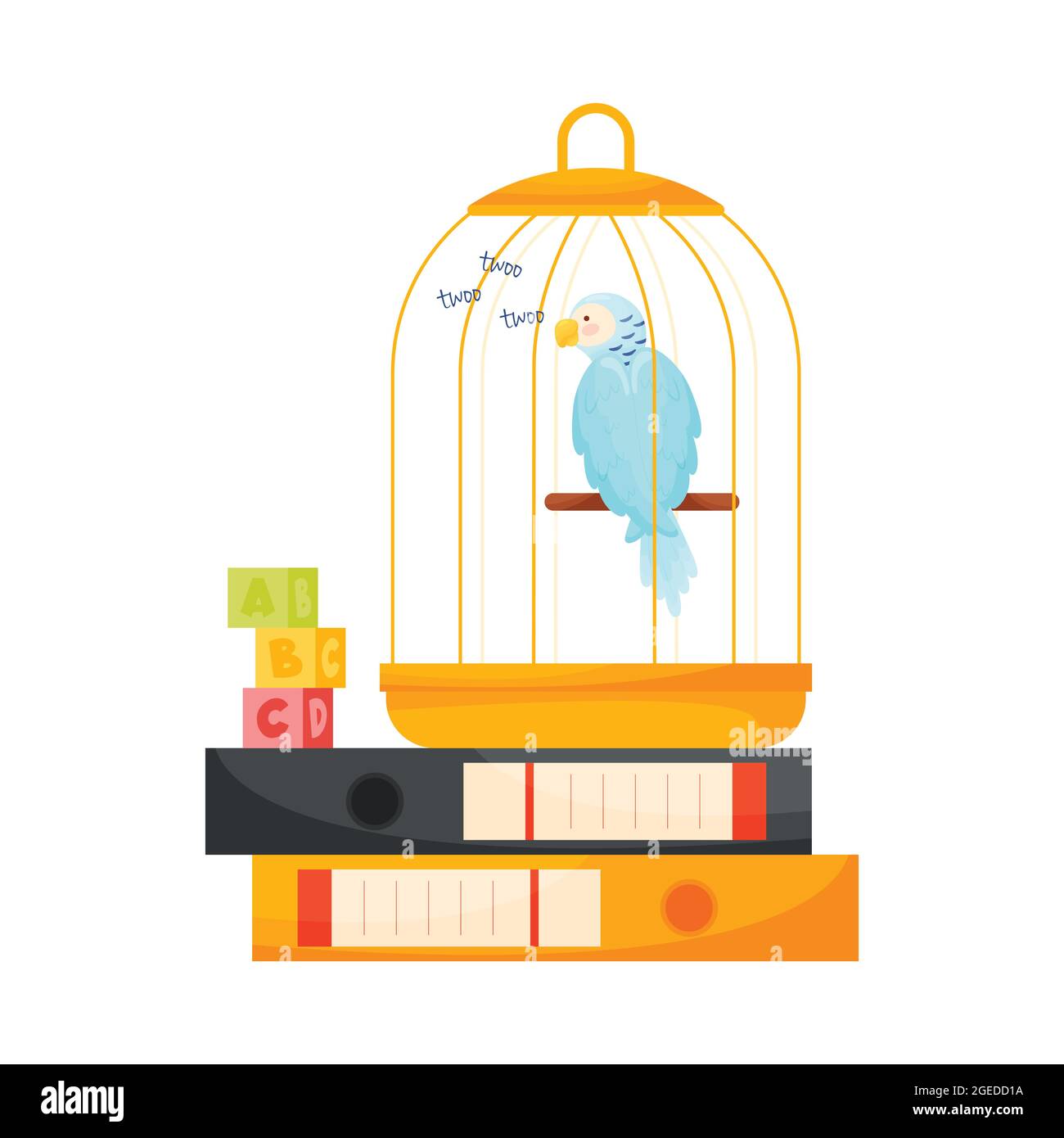 Parrot cage cartoon hi-res stock photography and images - Alamy