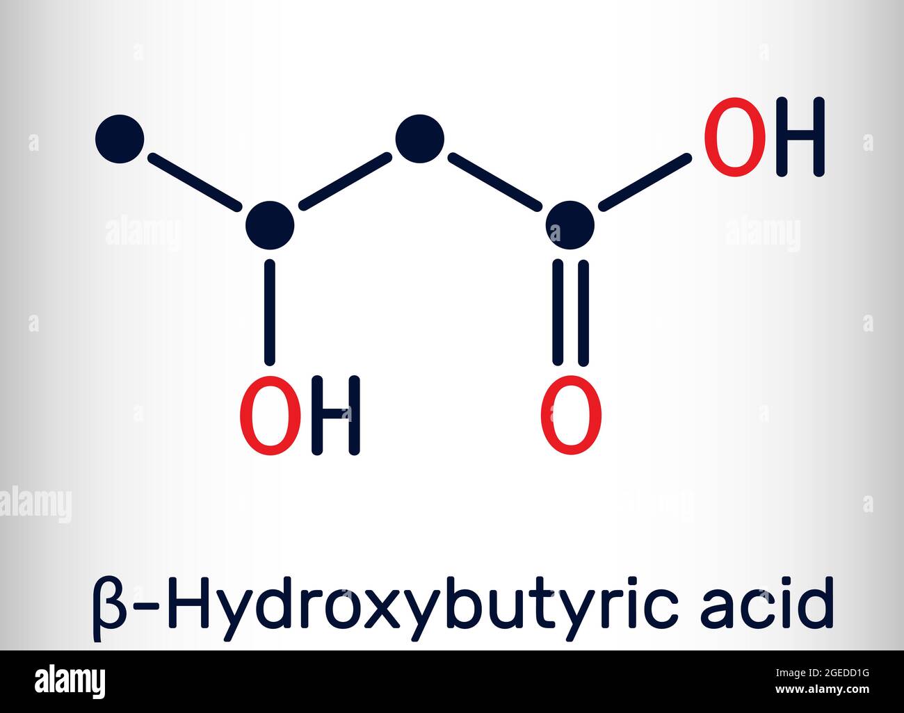 Beta-Hydroxybutyric acid, 3-hydroxybutyric acid molecule. It is beta ...