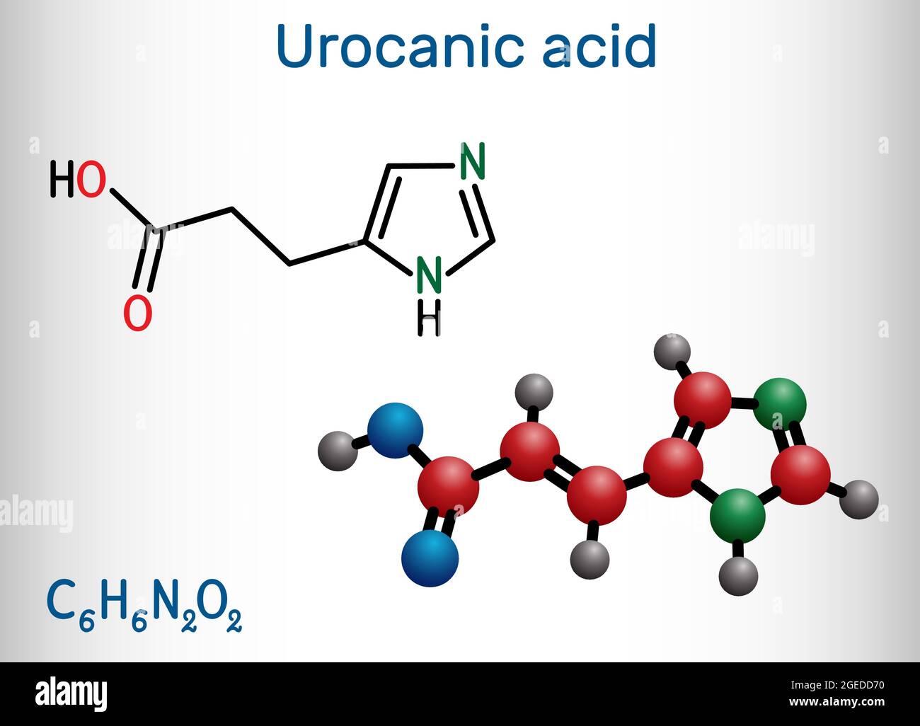 Urocanic acid molecule. It is intermediate product in the metabolism of ...