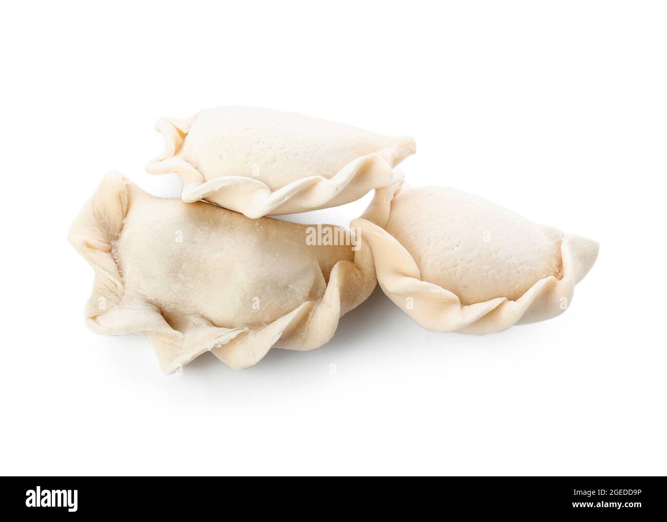Raw dumplings on white background Stock Photo - Alamy