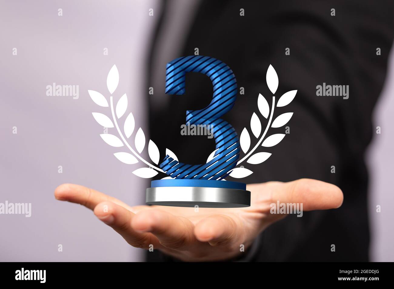 3D rendering of 3rd place award Stock Photo - Alamy