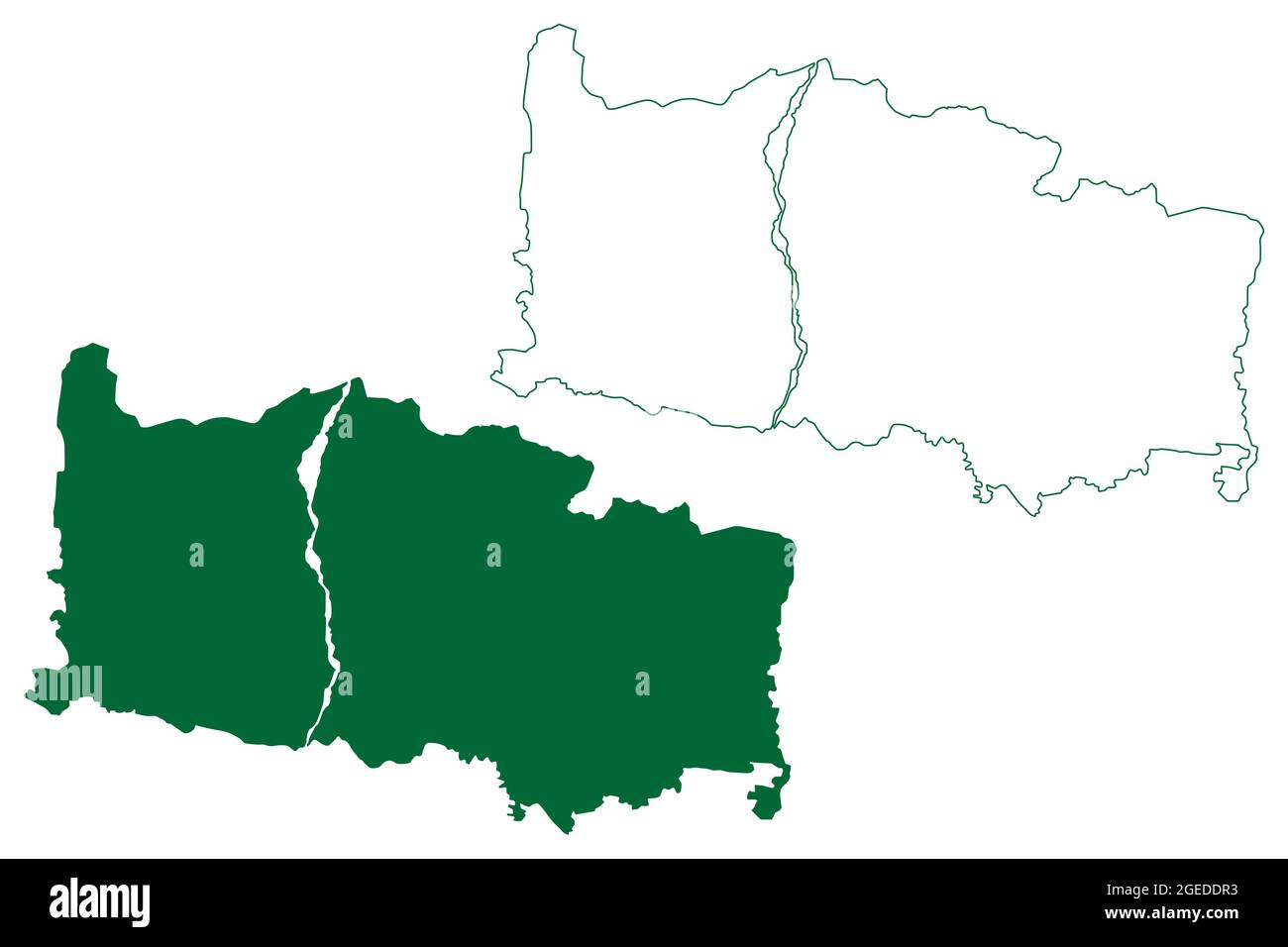 Alipurduar district (West Bengal State, Republic of India) map vector ...