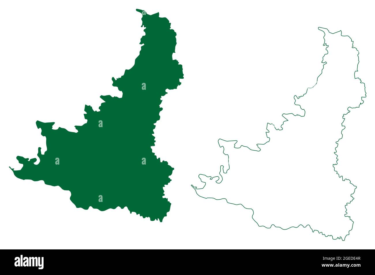 Birbhum district (West Bengal State, Republic of India) map vector ...