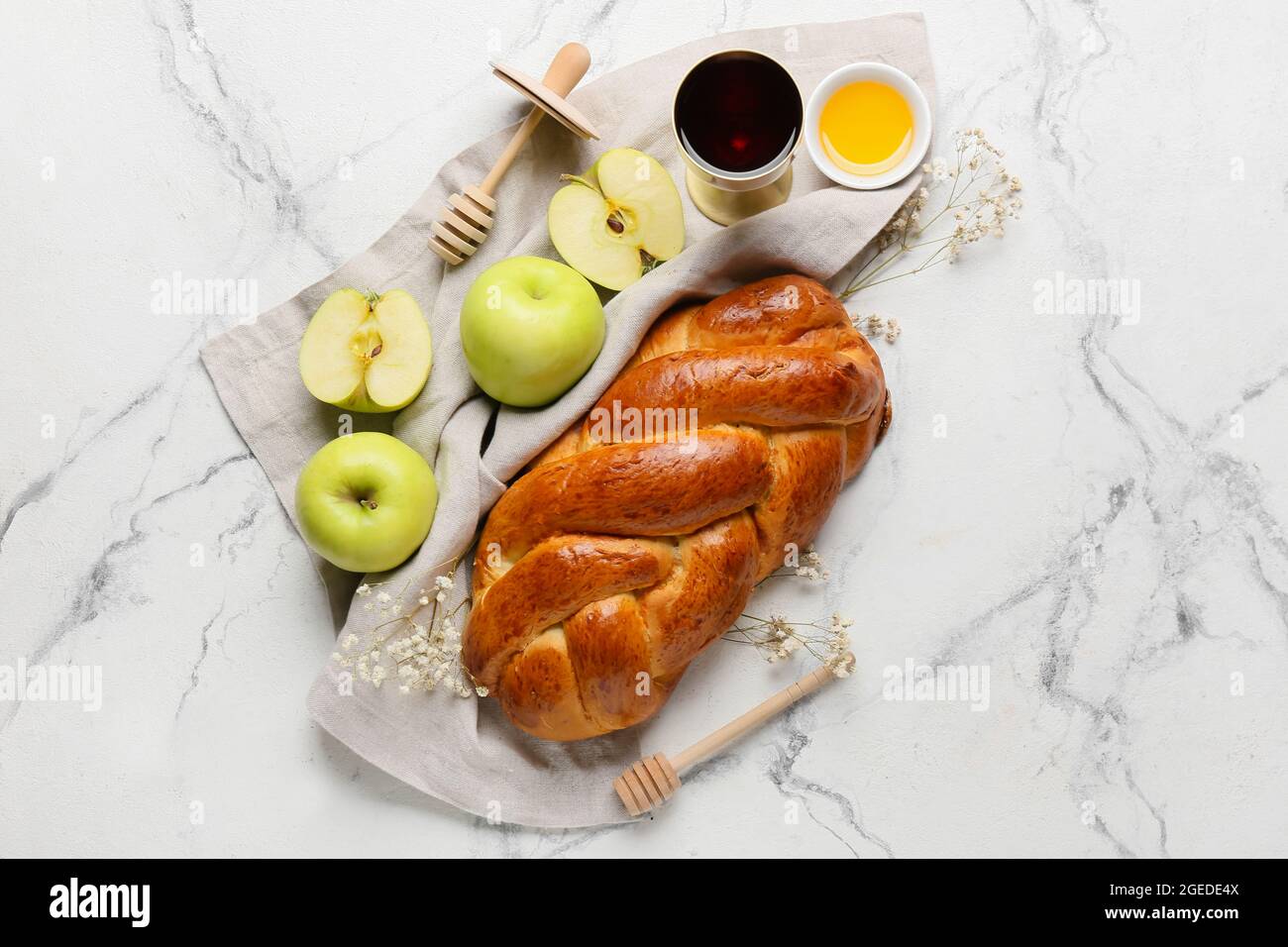 Challah honey fruit hi-res stock photography and images - Alamy