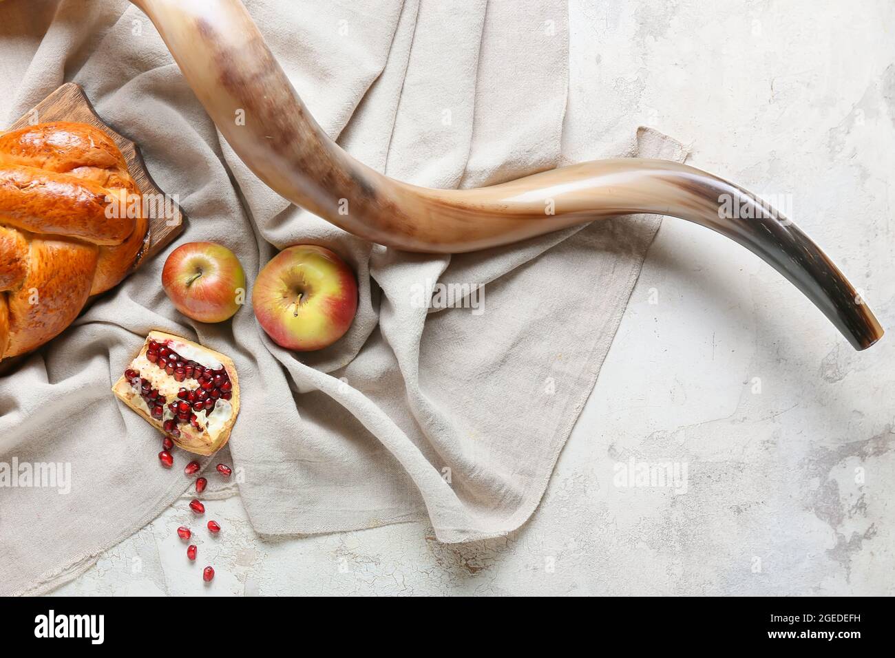 Composition for Rosh hashanah (Jewish New Year) celebration on grunge ...