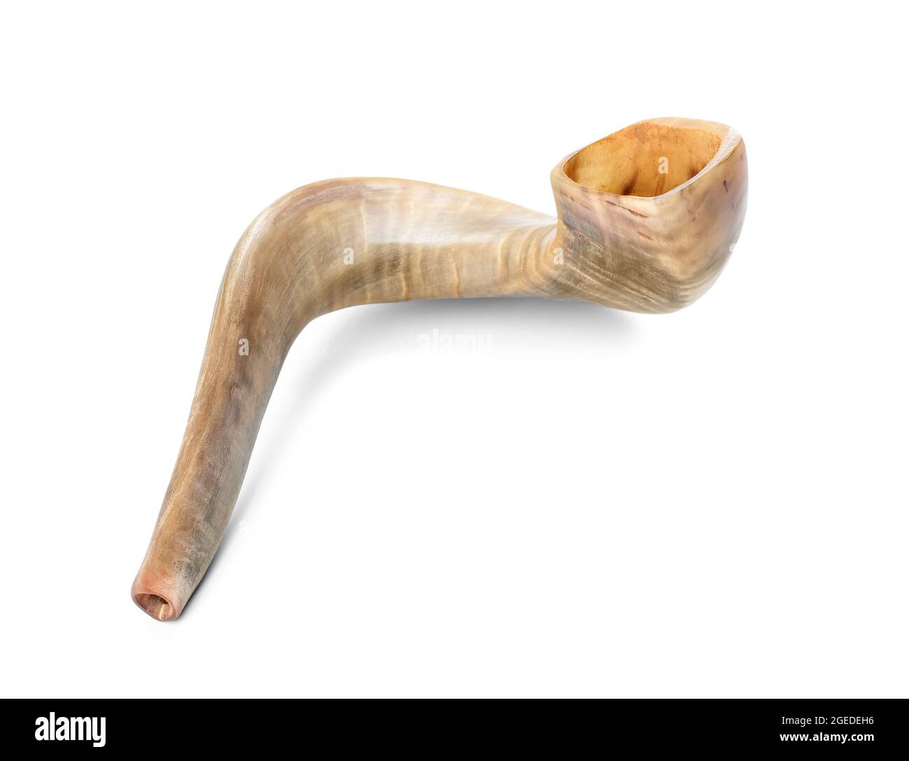 Shofar on white background. Rosh hashanah (Jewish New Year) celebration ...