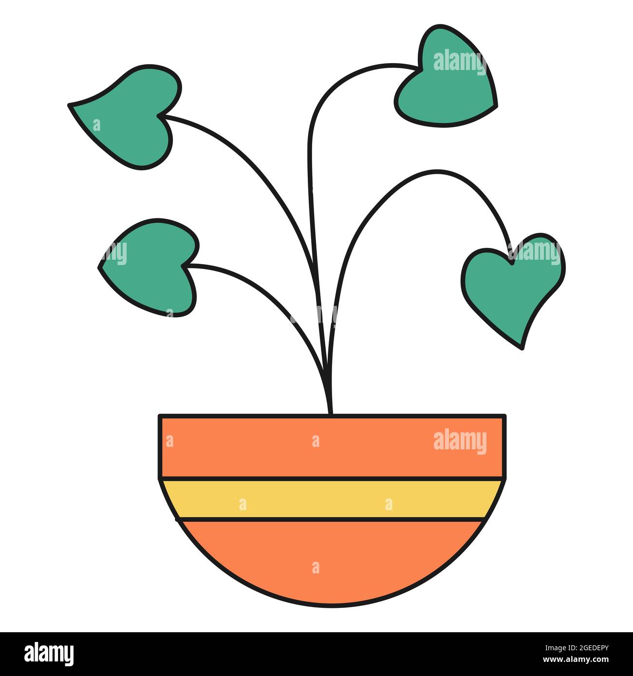Flower pot with home plant. Ecological icons with plants. Isolated on ...