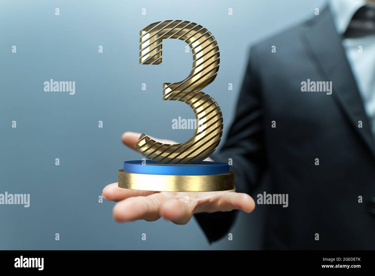 3D rendering of 3rd place award prize Stock Photo - Alamy