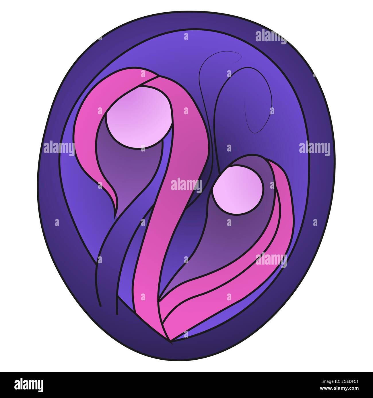Purple Giardia lamblia cyst protozoan. Vector illustration of a ...