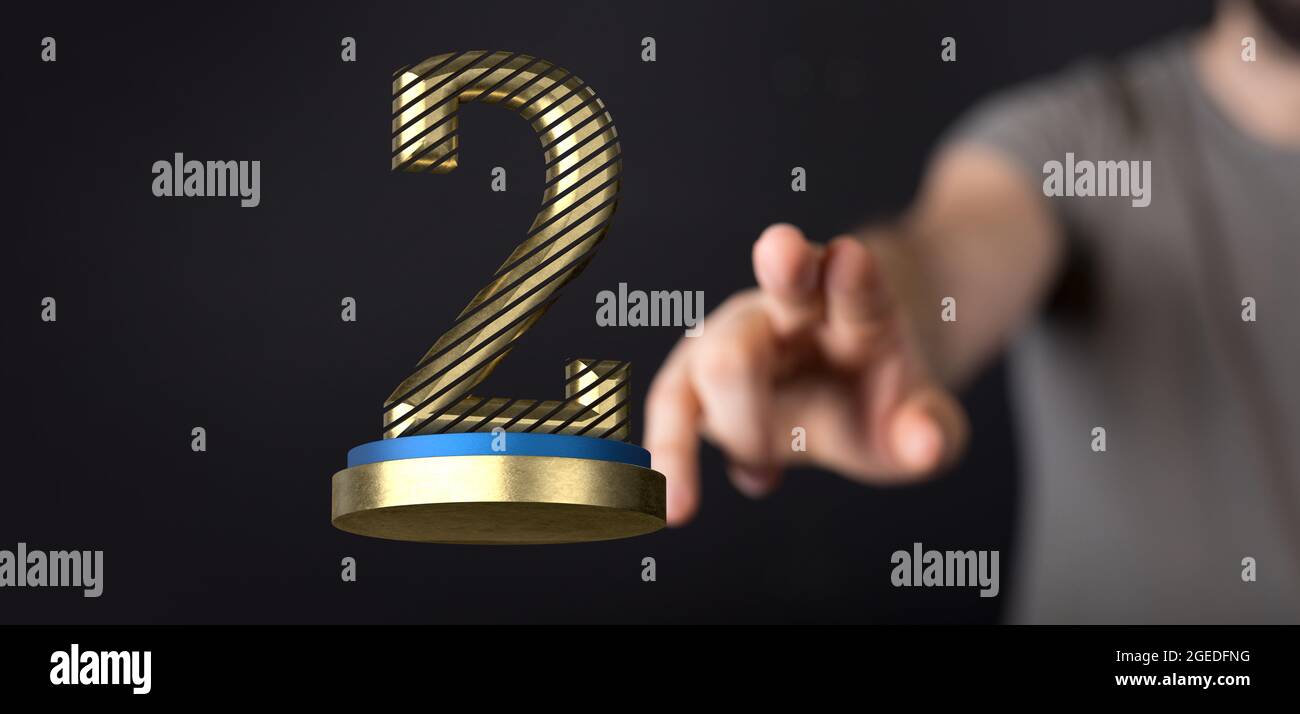 2rd place letter in 3d in hand Stock Photo - Alamy