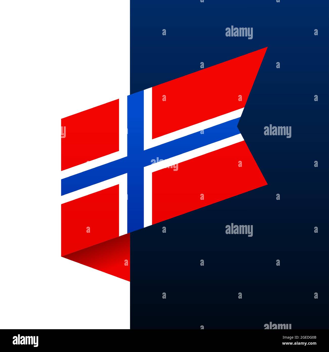 norway corner flag icon. national emblem in origami style. Paper ...