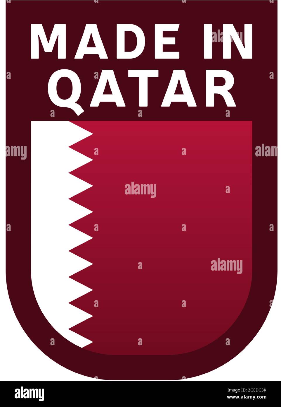 Made in qatar icon. national country flag Stamp sticker. Vector ...
